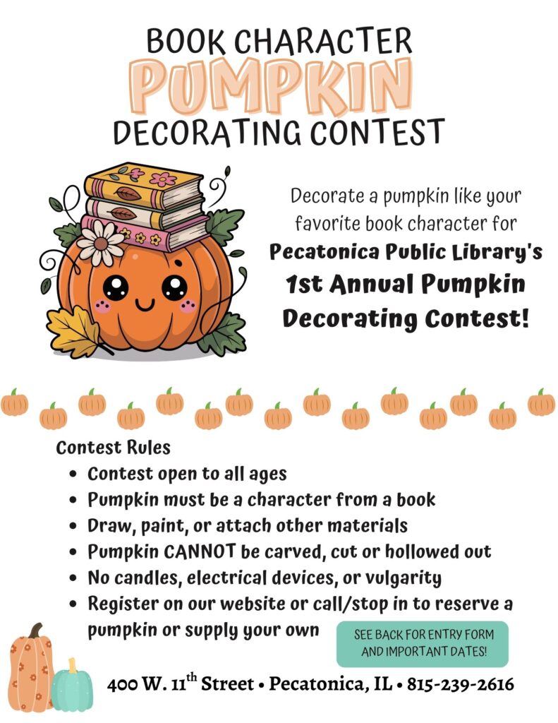 Book Character Pumpkin Decorating Contest (All Ages!) – Pecatonica ...